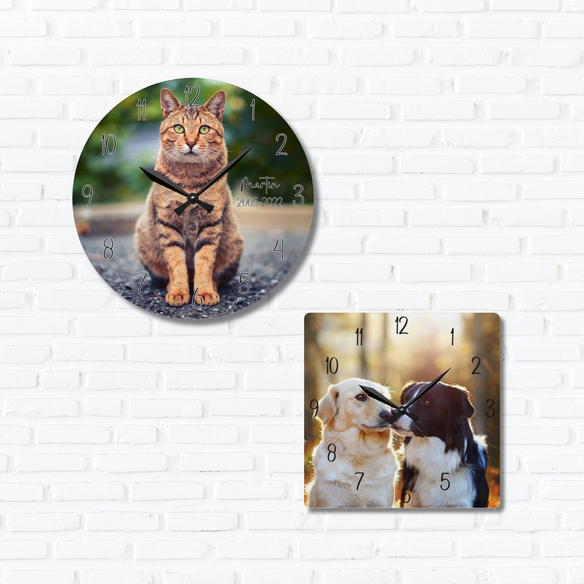 Personalized Acrylic Pet Photo Wall Clock, Custom Clock With YOUR Pet's ...
