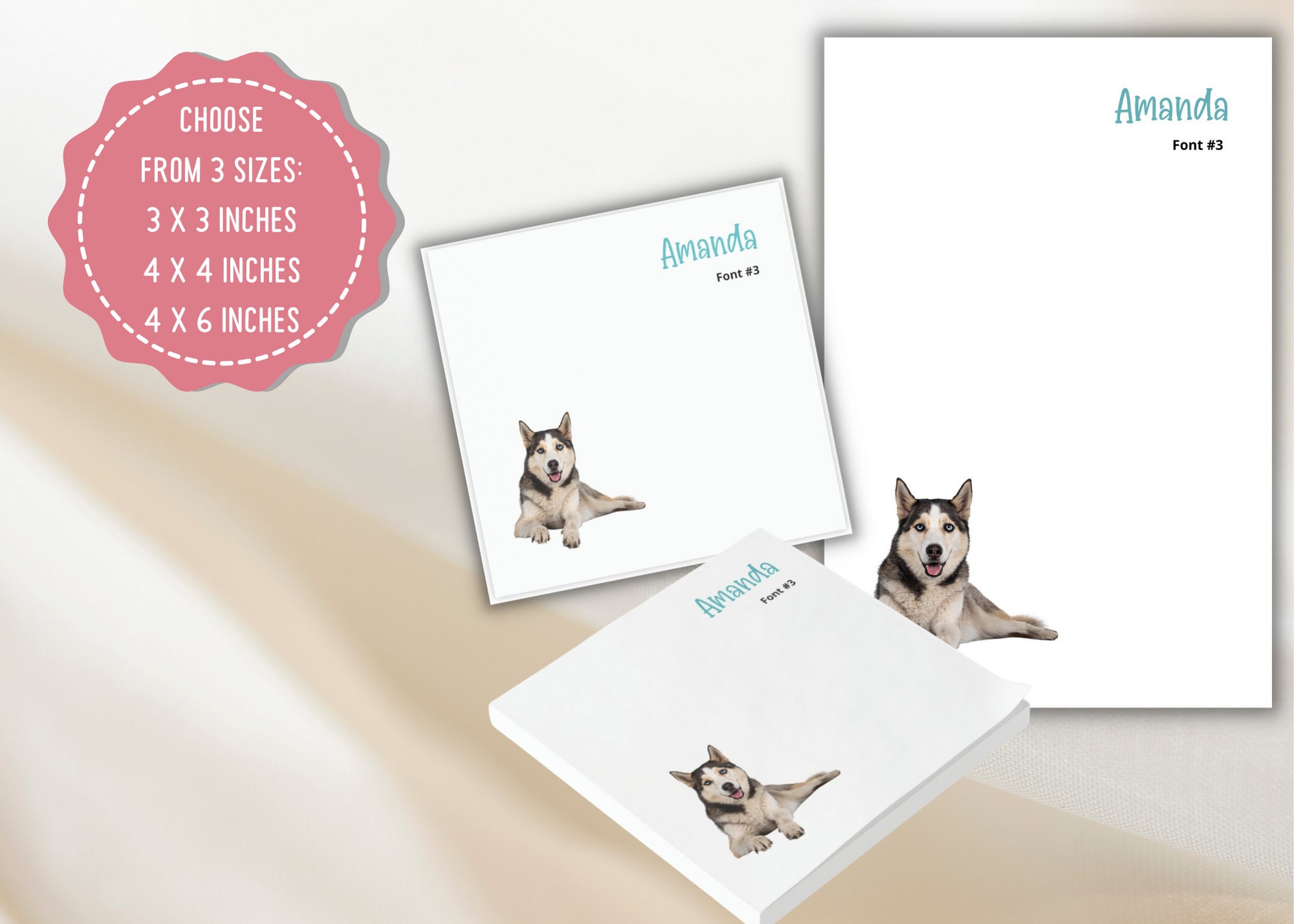 Personalized Dog Sticky Notes, Custom Dog Sticky Notes, Photo Sticky ...