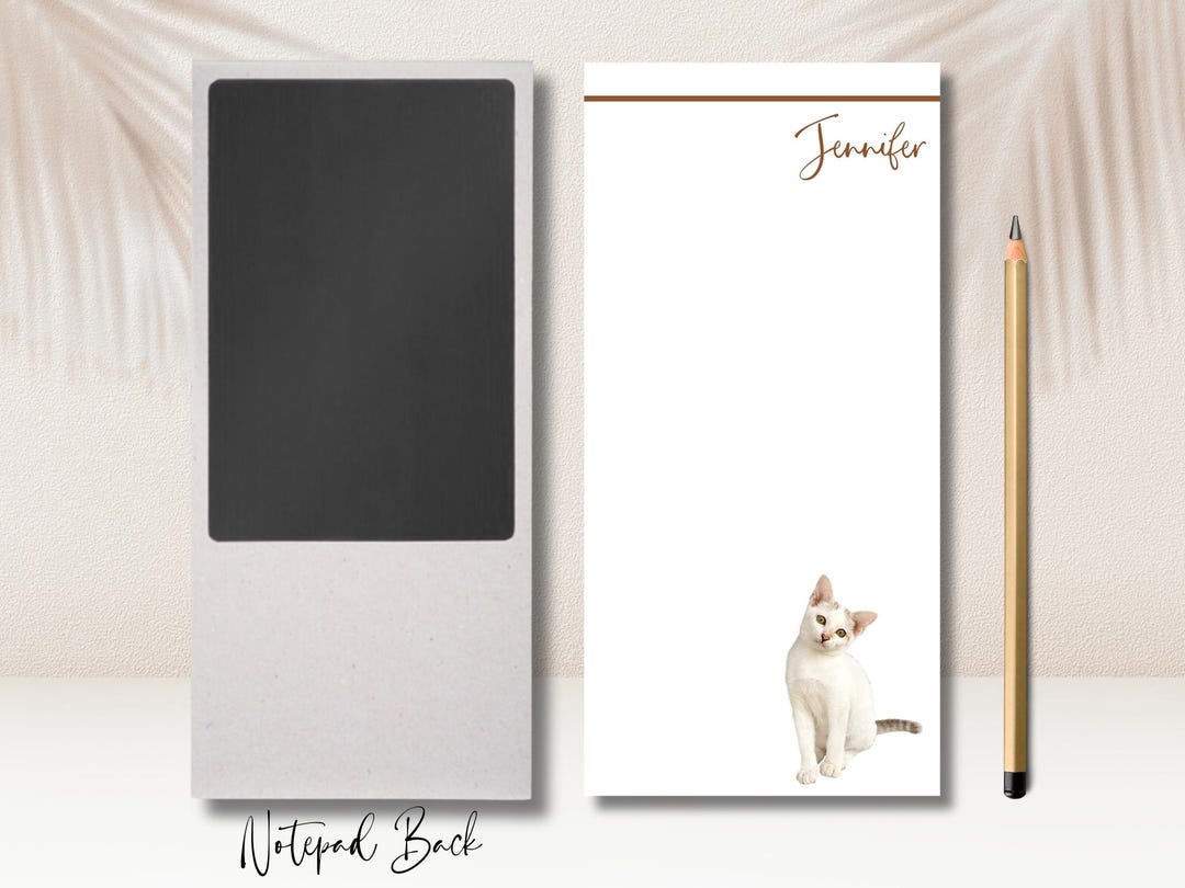 Magnetic CAT'S PHOTO Notepad, Custom Magnetic Pad, Cat Photo Notepad ...