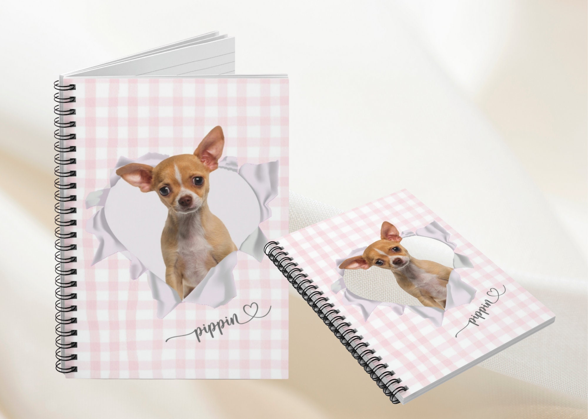 Spiral Dog Notebook, Custom Dog Photo Spiral Notebook, Lined Spiral ...
