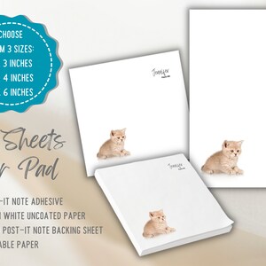 Personalized Cat Post-it Pad, Custom Cat Notepad, Photo Sticky Notes ...