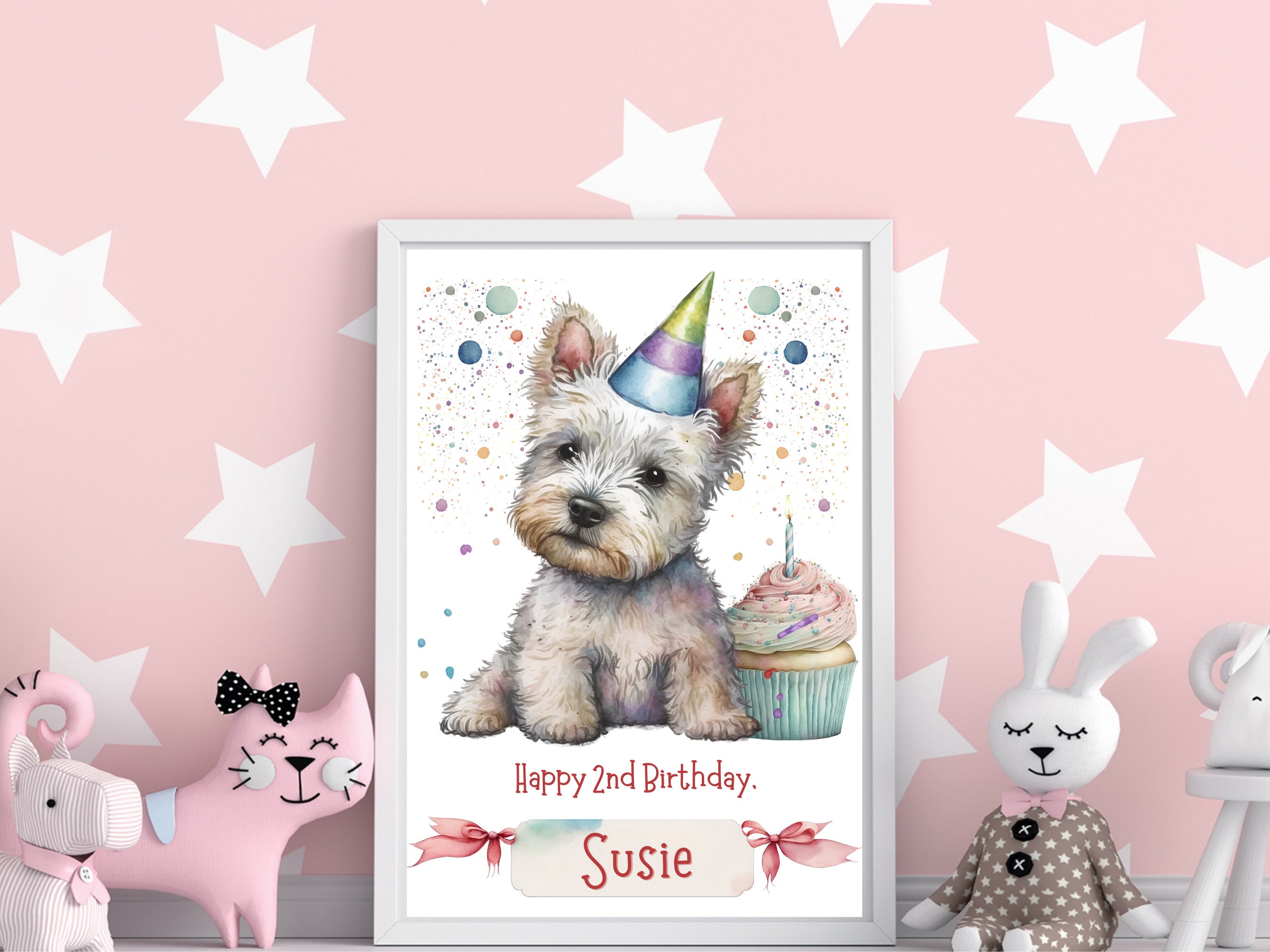 Custom Dog Birthday Wall Art Birthday Art Print Personalized - Etsy