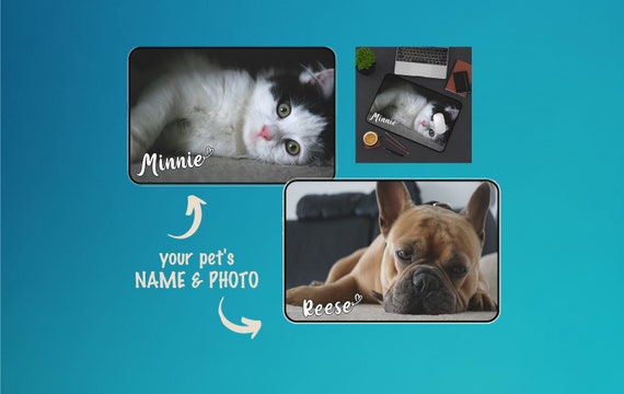 Desk Mat Pet Photo Desk Mat Office Desk Mat Computer Desk | Etsy