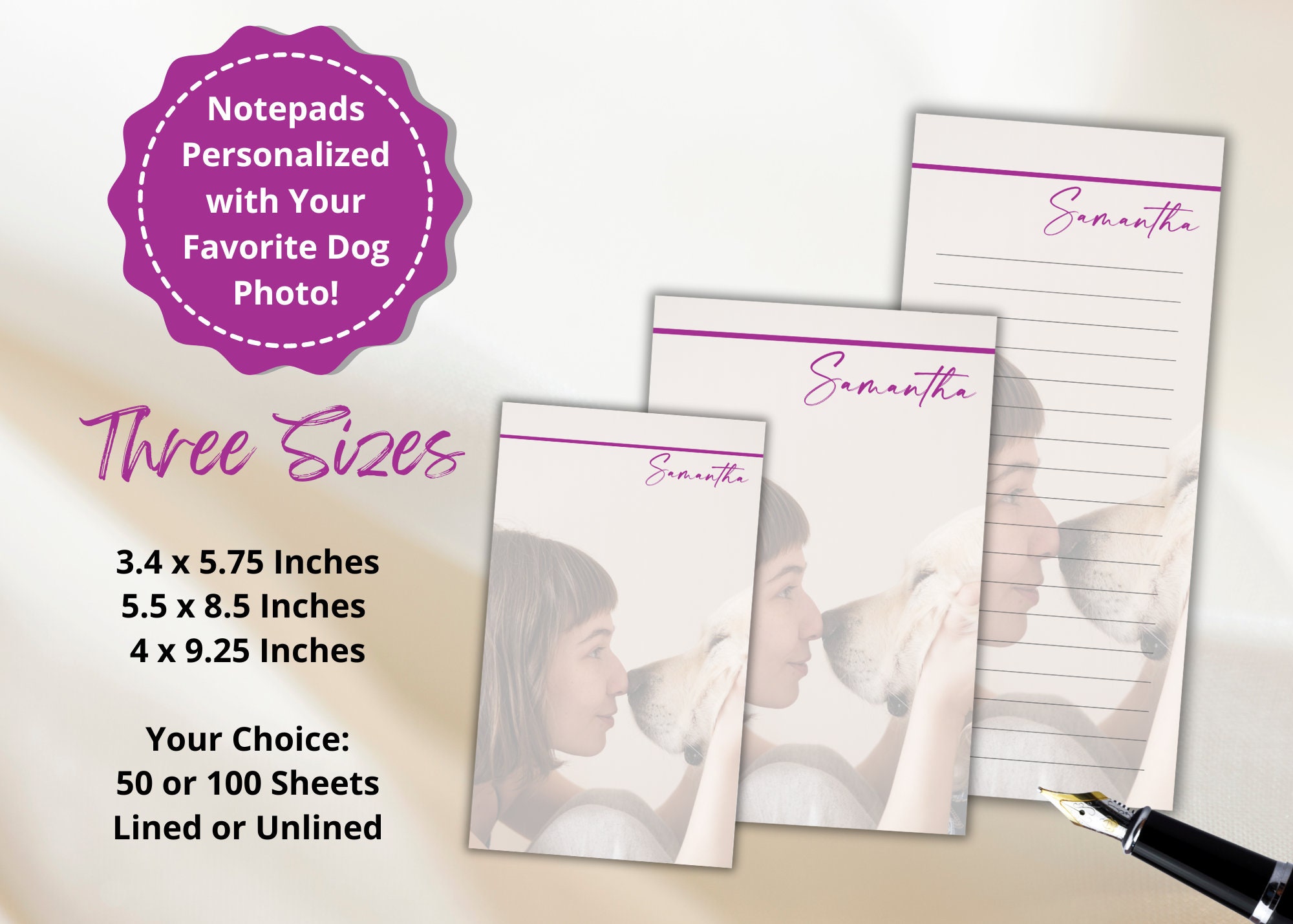 Custom Photo Notepad, Custom Dog Notepad, Personalized DOG Notepad ...