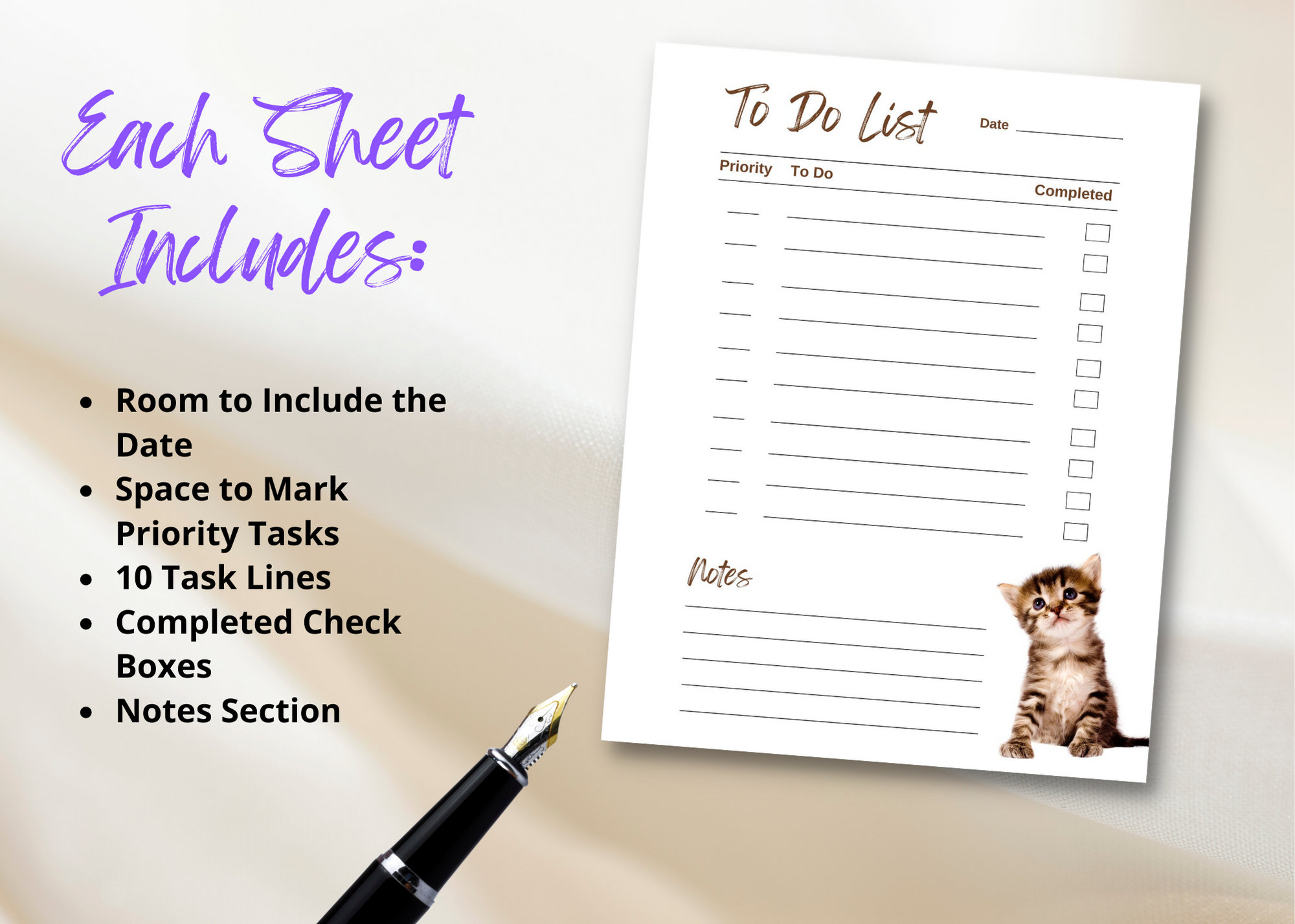 Cat Photo To-do List, Custom To-do List, Photo To-do List, DIGITAL ...