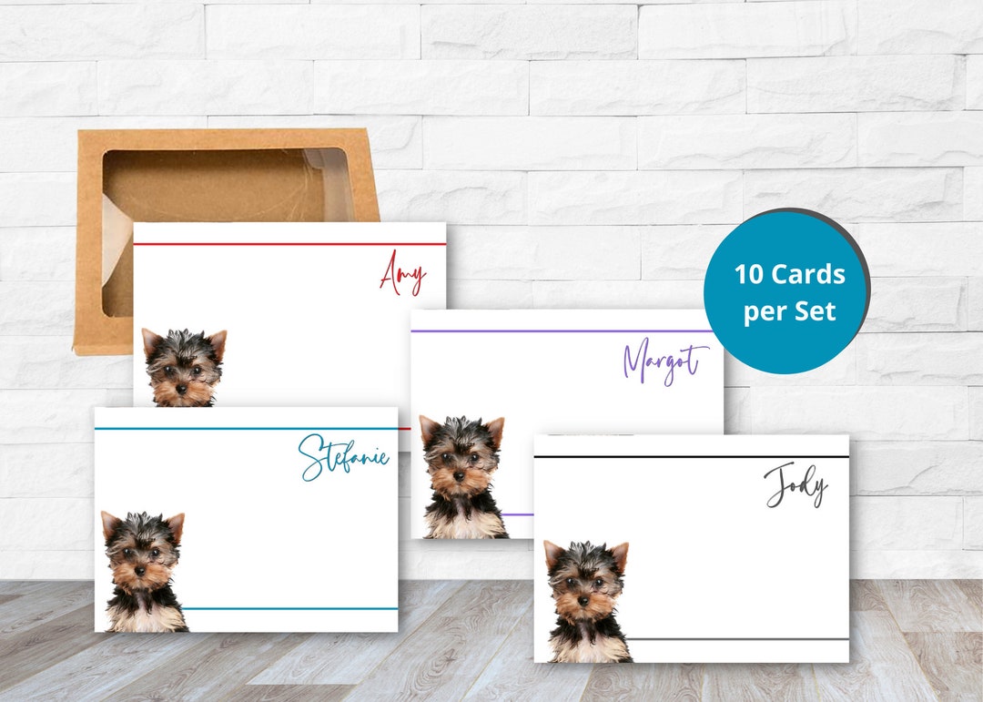 Yorkie Notecards, Custom Yorkie Cards, Notecard Set, Yorkie Mom ...