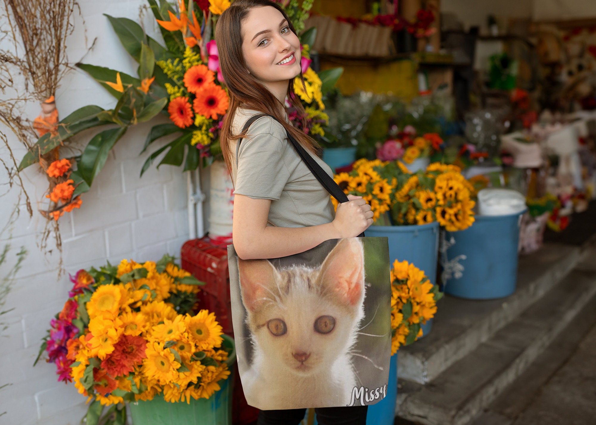Cat Photo Tote Bag Custom Cat Photo Tote Bag PERSONALIZED - Etsy