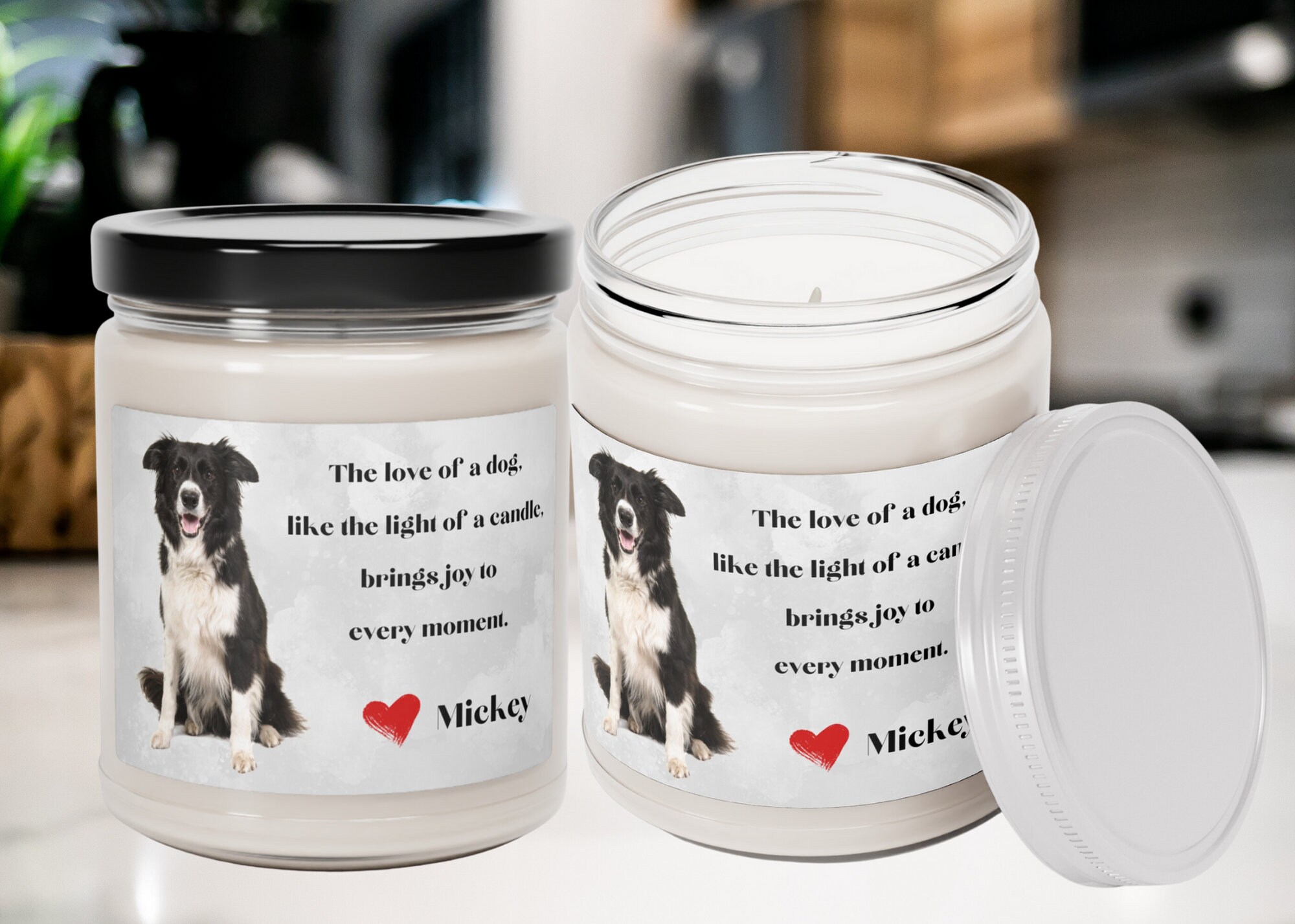 Personalized Dog Photo Candle, Custom Dog Photo Candle, Dog Candle in ...
