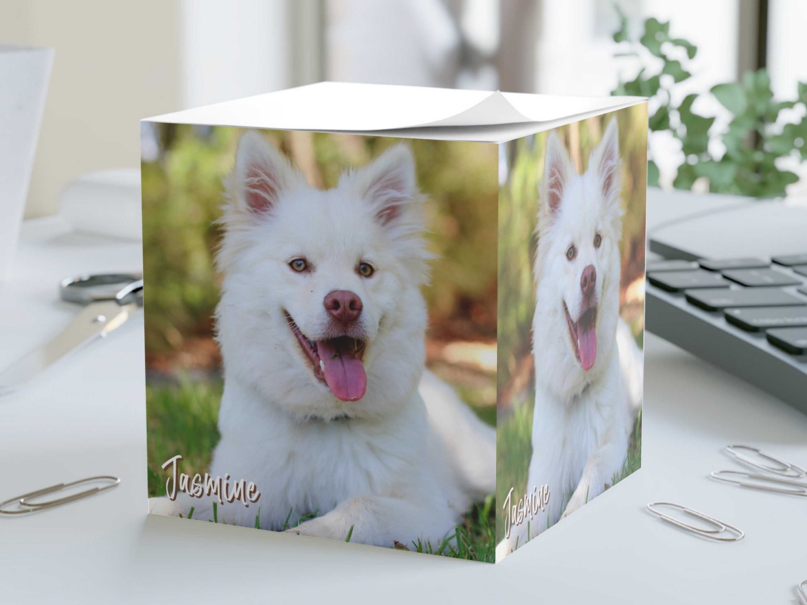 Note Cube With Your Pup's Photo, Personalized Paper Note Cube, Gift for ...