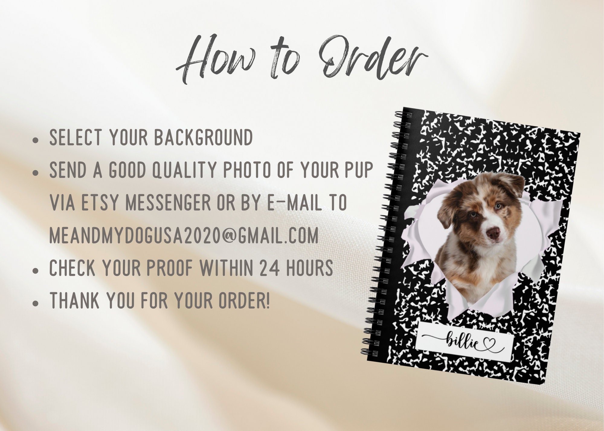 Spiral Dog Notebook Custom Dog Photo Spiral Notebook Lined - Etsy