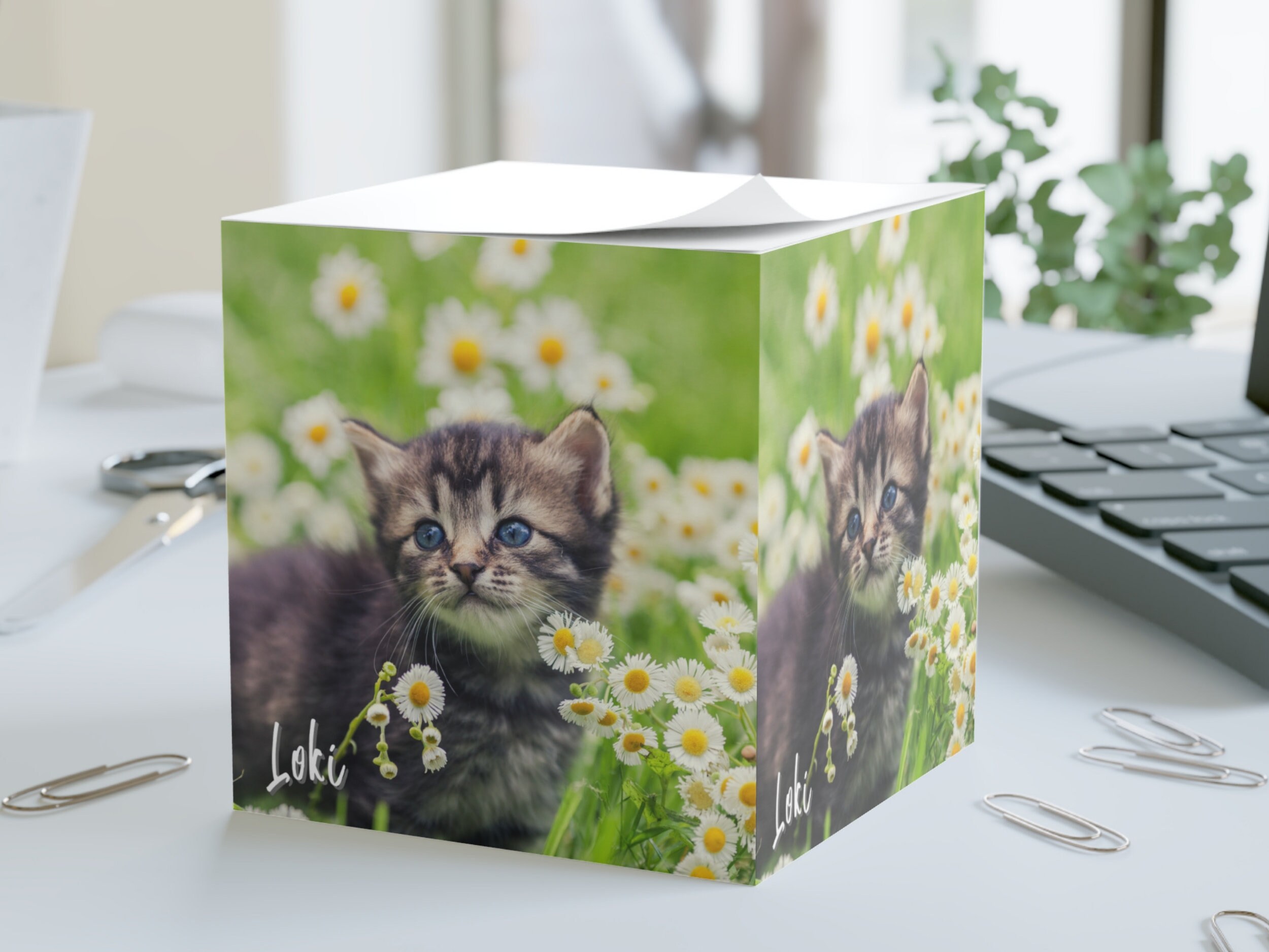 Cat Photo Note Cube, Your Cat's Photo Note Cube, Paper Note Cube, Cat ...