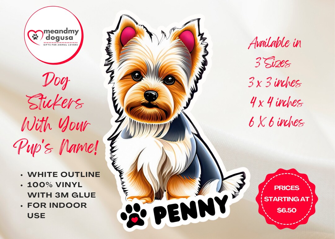 Dog Name Sticker, Puppy Name Sticker, Custom Dog Sticker, Dog Lover ...