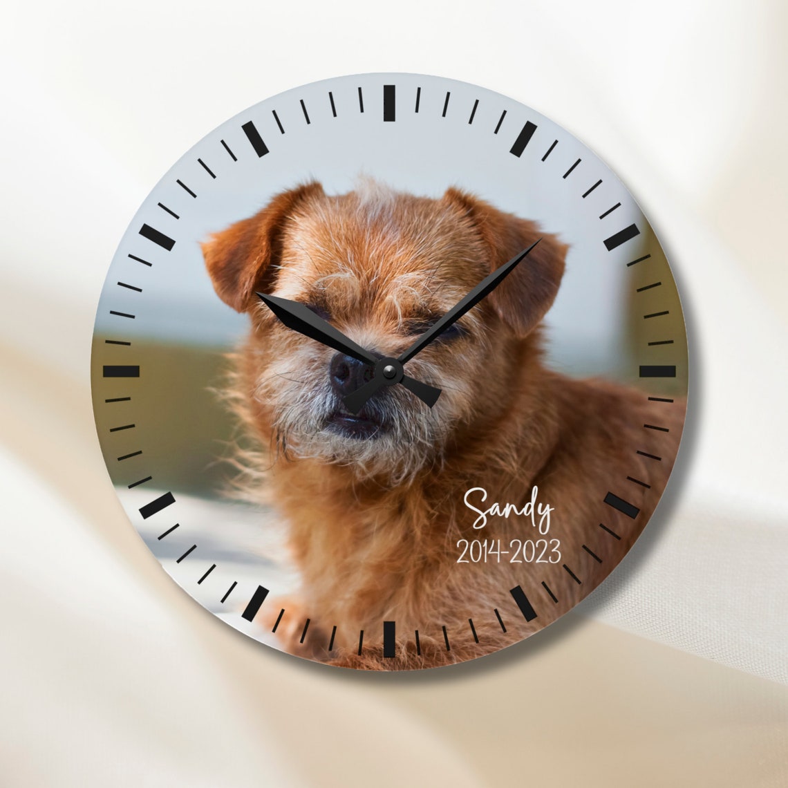 Personalized Acrylic Pet Photo Wall Clock, Custom Clock With YOUR Pet's ...
