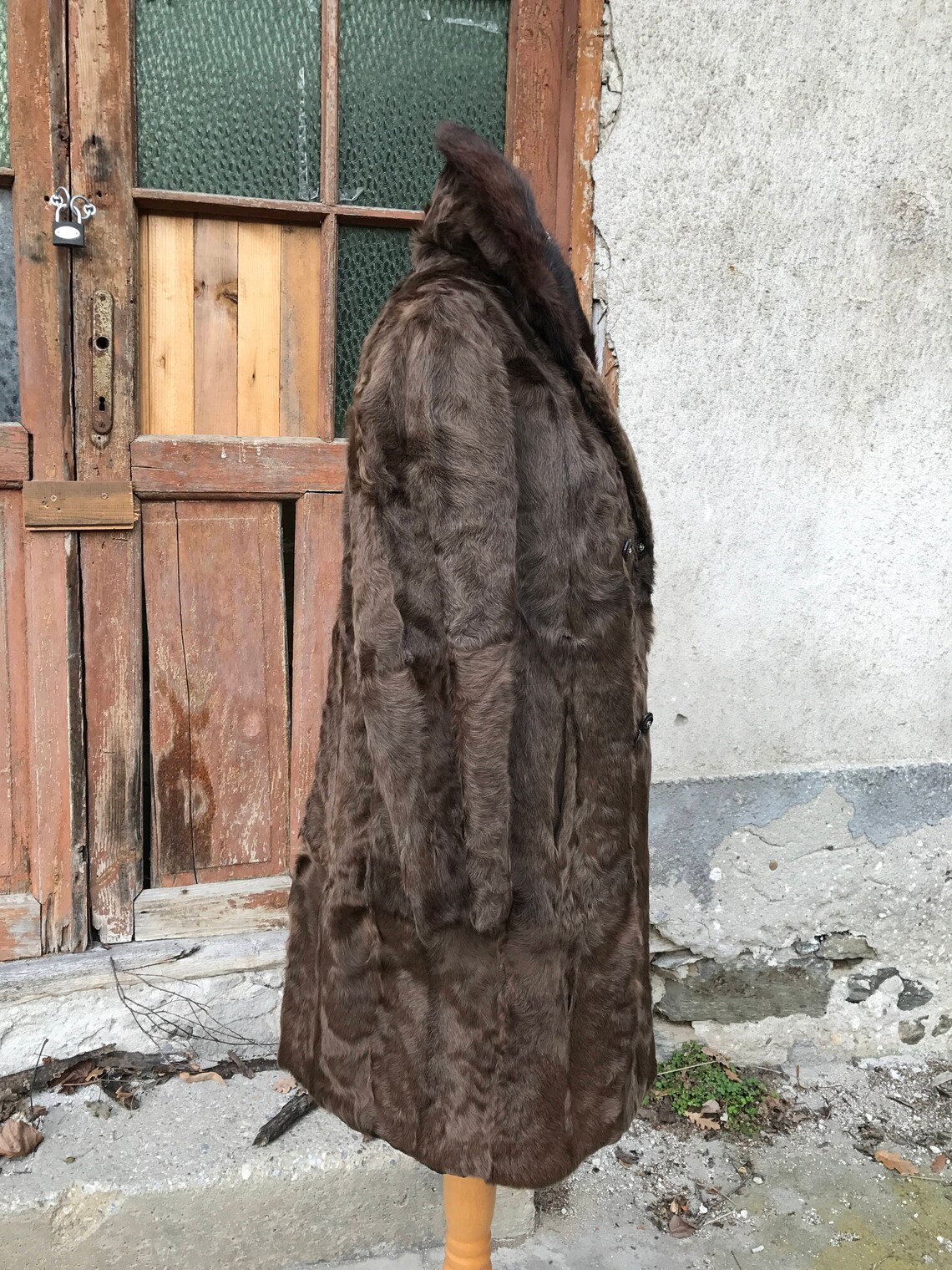 Real Fur Swakara Namibia Karakul Lamb Coat Brown Leather Coat African ...
