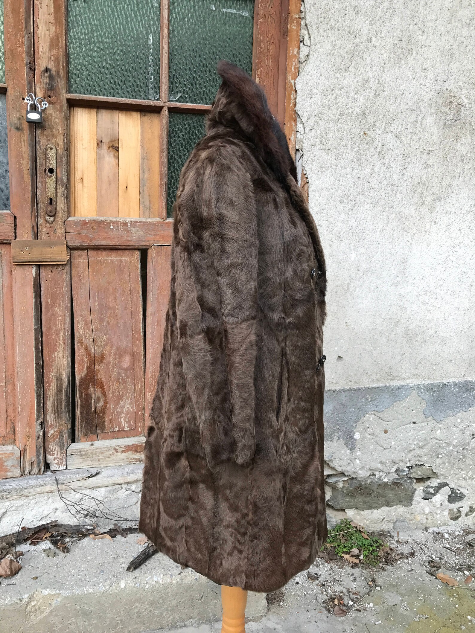 Real Fur Swakara Namibia Karakul Lamb Coat Brown Leather Coat African ...