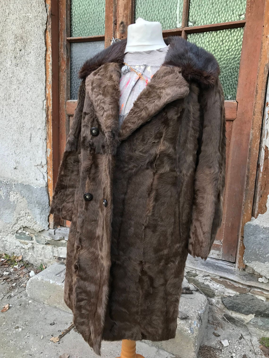 Real Fur Swakara Namibia Karakul Lamb Coat Brown Leather Coat African ...