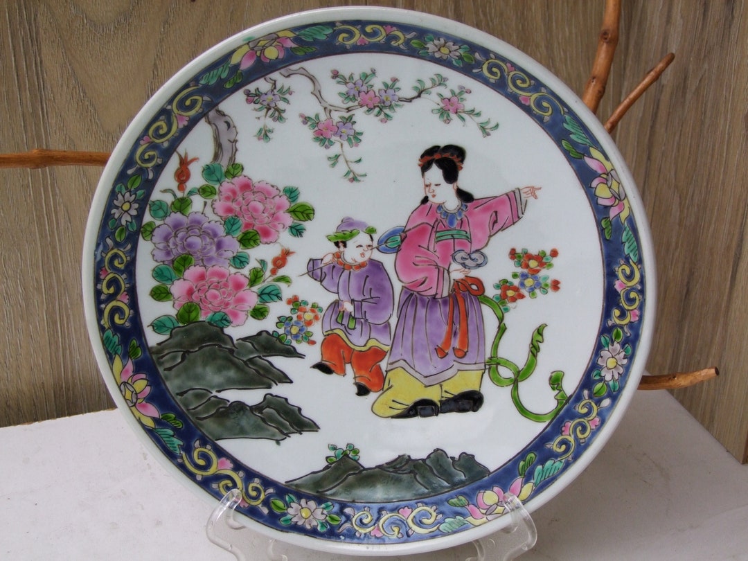 Antique Large Japanese Nippon Plate Signed Plate Hand Painted Handmade ...