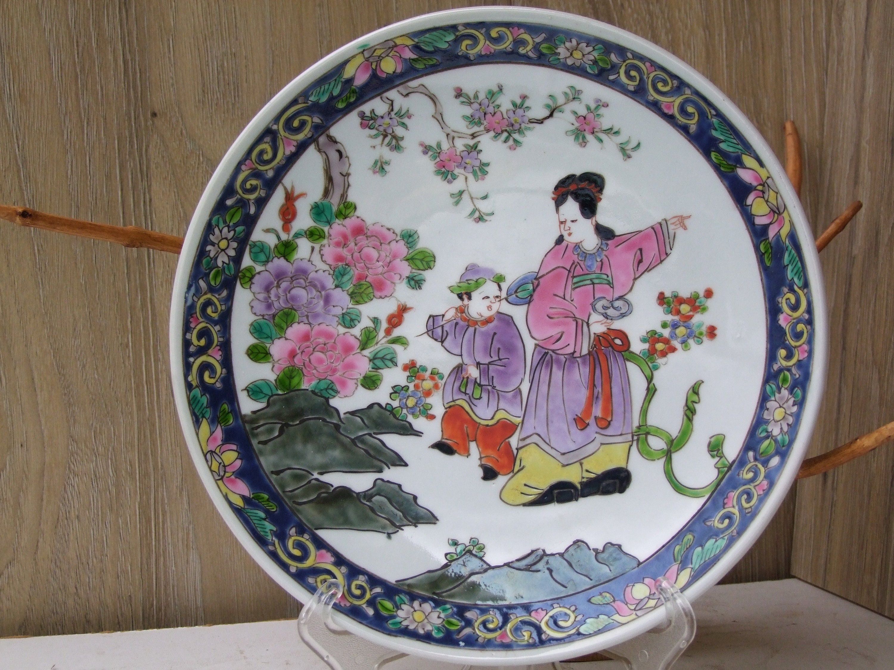 Antique Large Japanese Nippon Plate Signed Plate Hand Painted Handmade ...