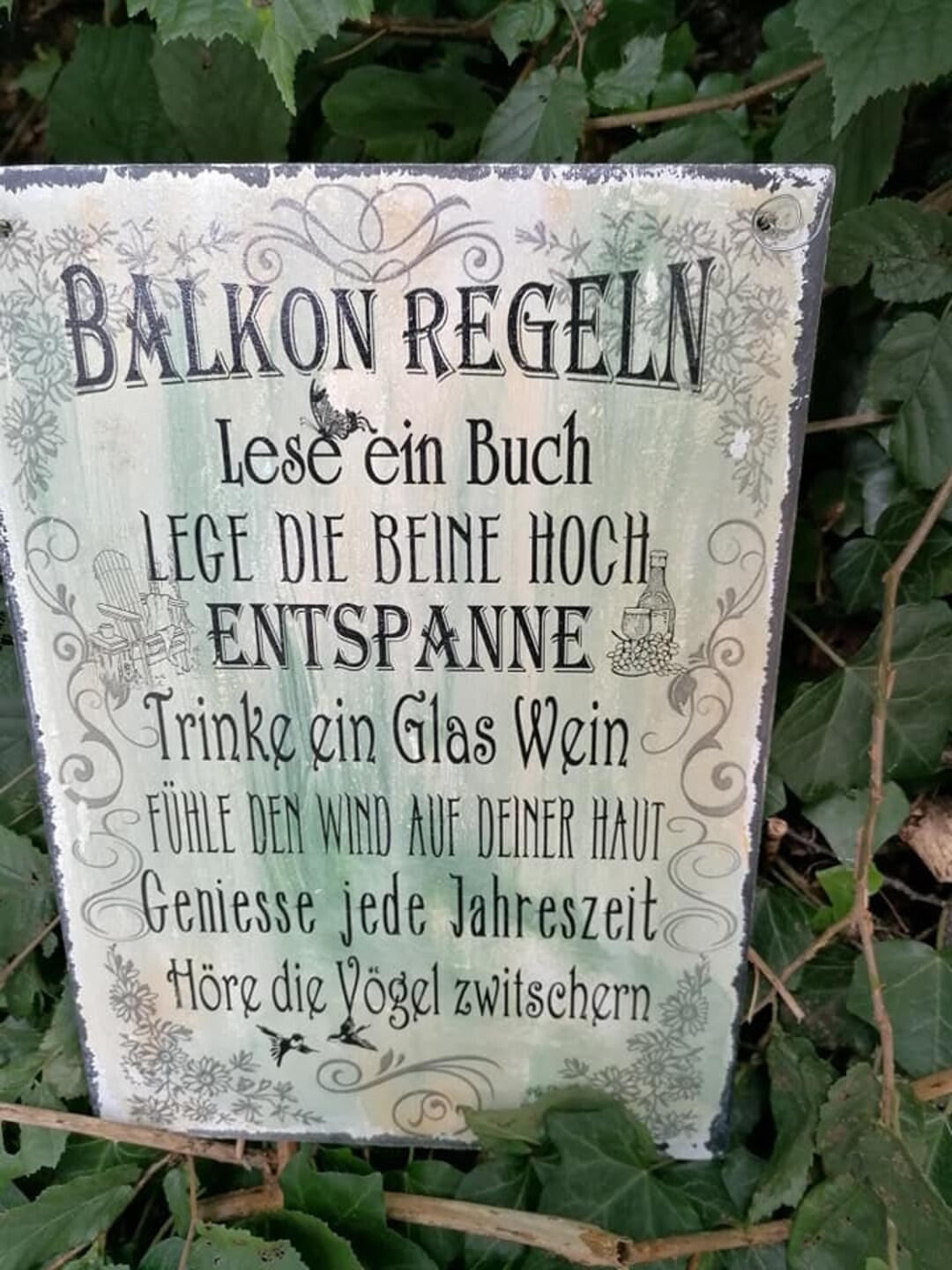 Balcony Rules, Wall Sign in Shabby Style, Vintage, Handmade - Etsy