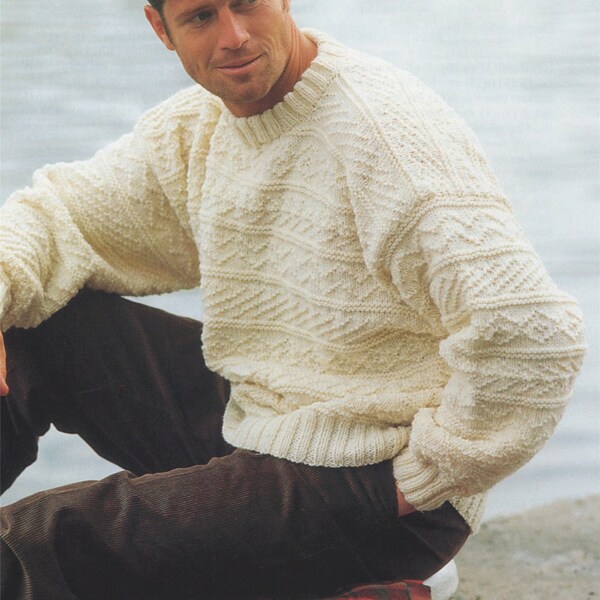 PDF Vintage Mens Knitting Pattern Sweater Jumper 38-48 Dk/double ...