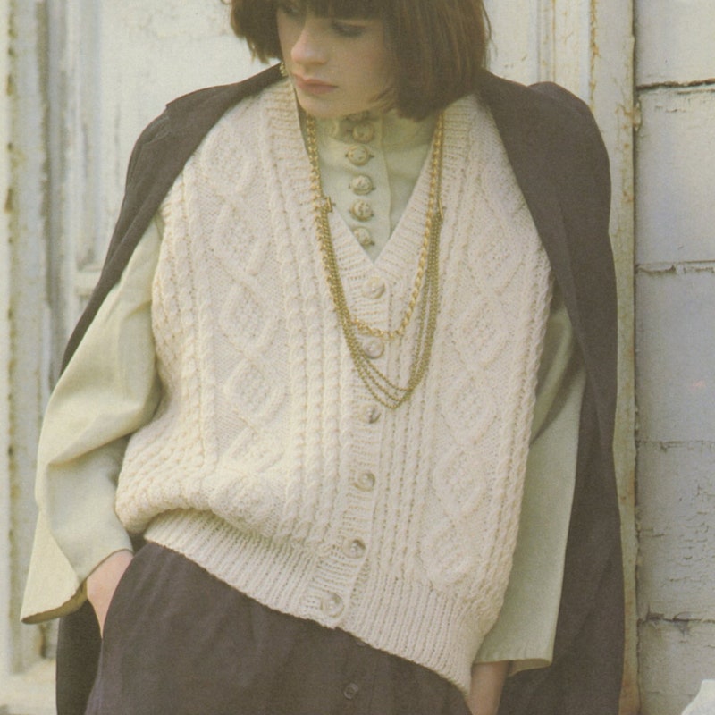 Aran Vest - Etsy