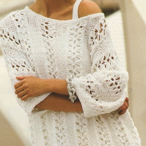 Womens Summer Sweater Knitting Pattern PDF Ladies 32 34 36 | Etsy