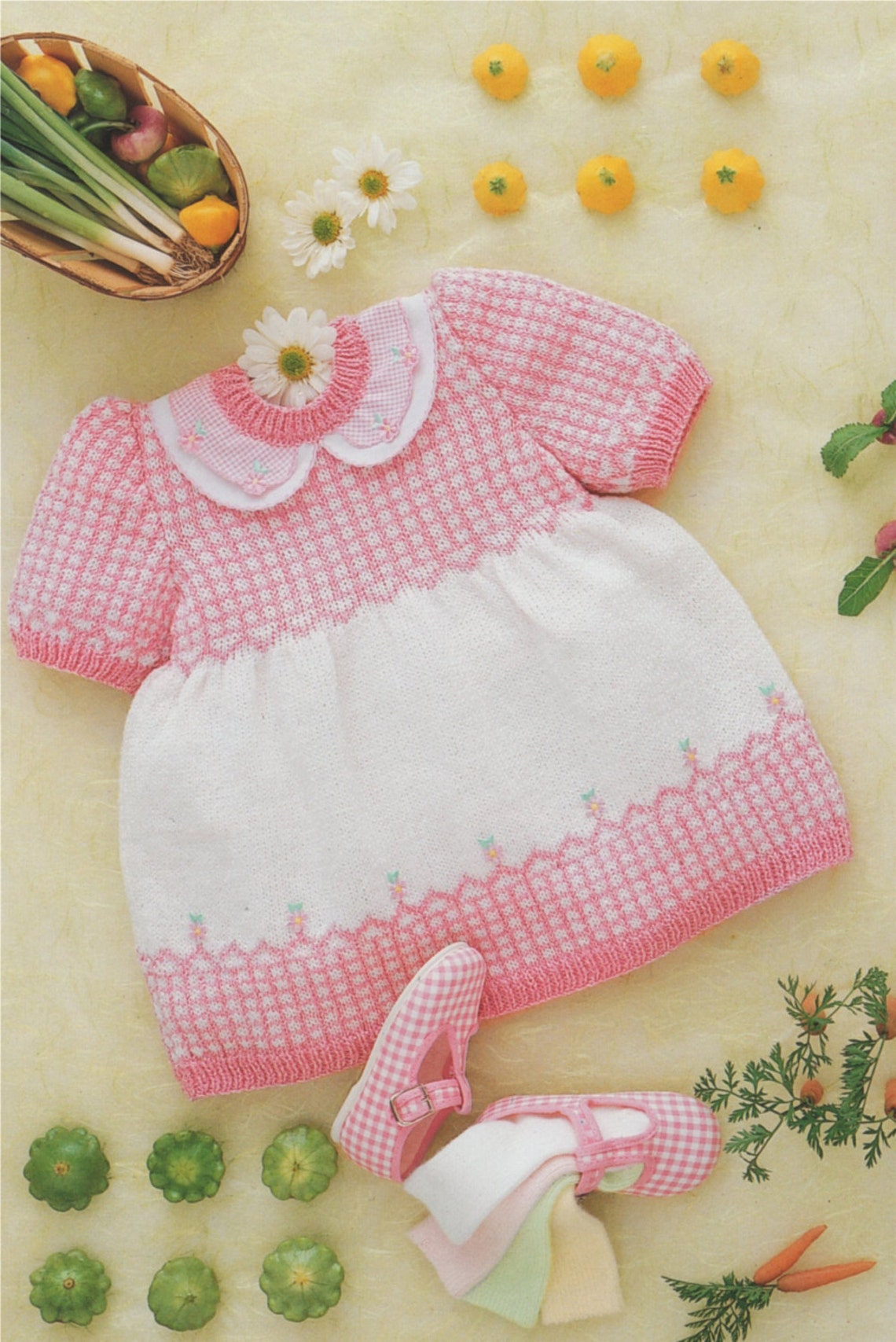Baby Girls Fair Isle Dress, Sweater and Cardigan Knitting Pattern PDF ...