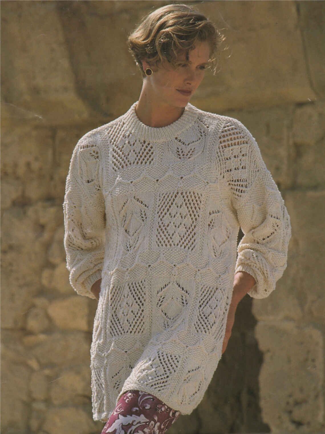 Womens Tunic Sweater Knitting Pattern PDF Ladies Long Jumper, Patterned ...