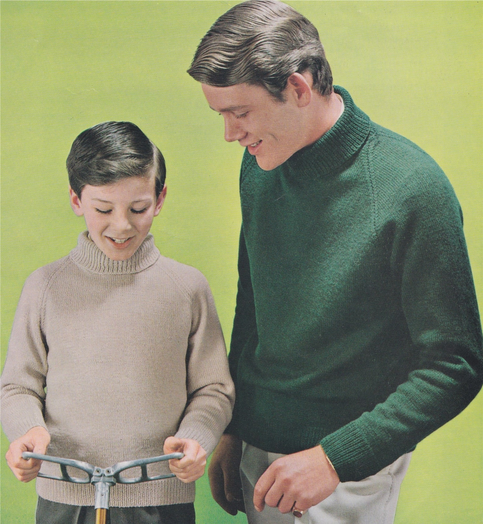 Polo Neck Sweater Knitting Pattern PDF Mens or Boys 24, 26, 28, 30, 32 ...