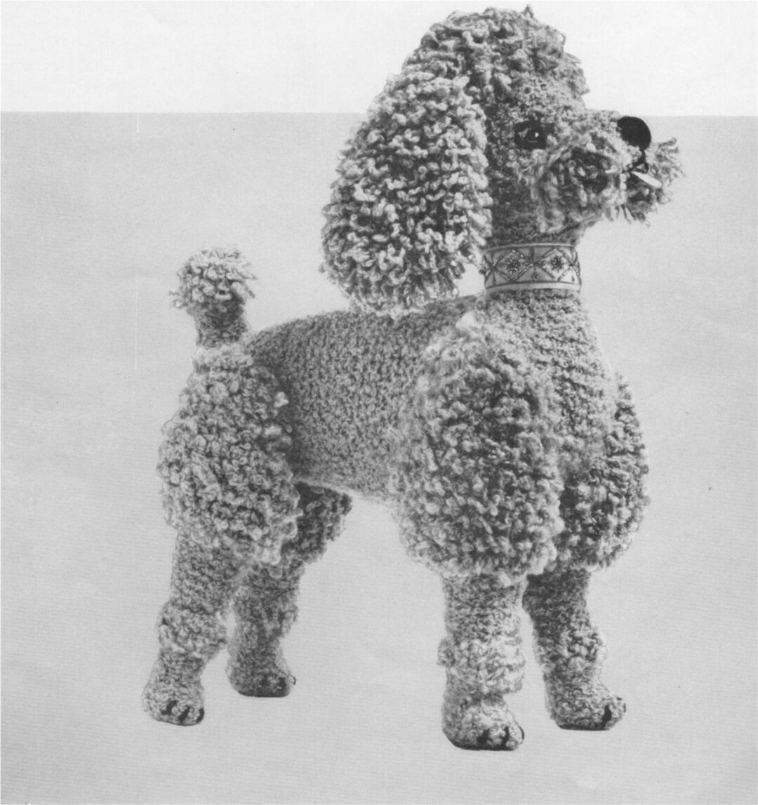 Poodle Dog Toy Knitting Pattern PDF, Dog Mascot, Vintage Toy Knitting ...