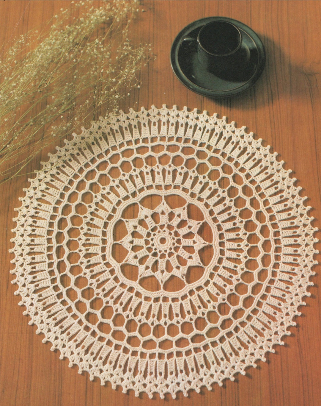 Doily Crochet Pattern PDF Round Table Mat, Circular Placemat, Table ...