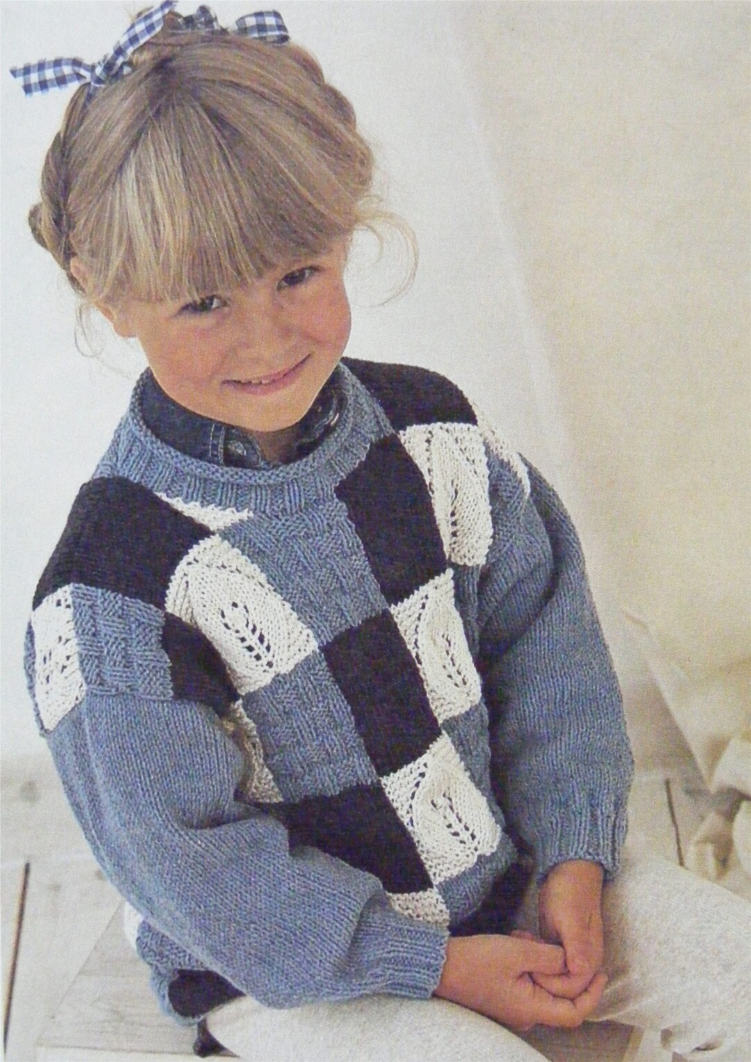 Childrens Sweater Knitting Pattern PDF Boys and Girls 20 - 22, 24 - 26 ...