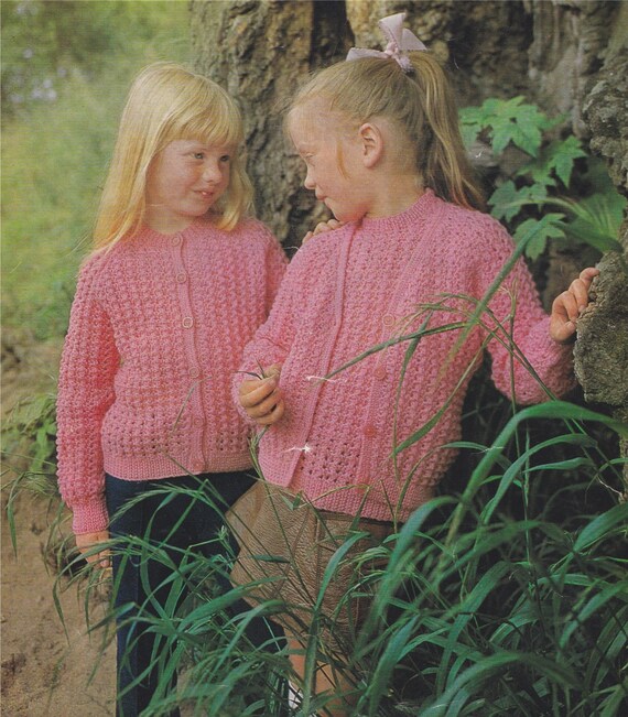 Girls Cardigan and Jumper Knitting Pattern PDF Childrens & - Etsy UK