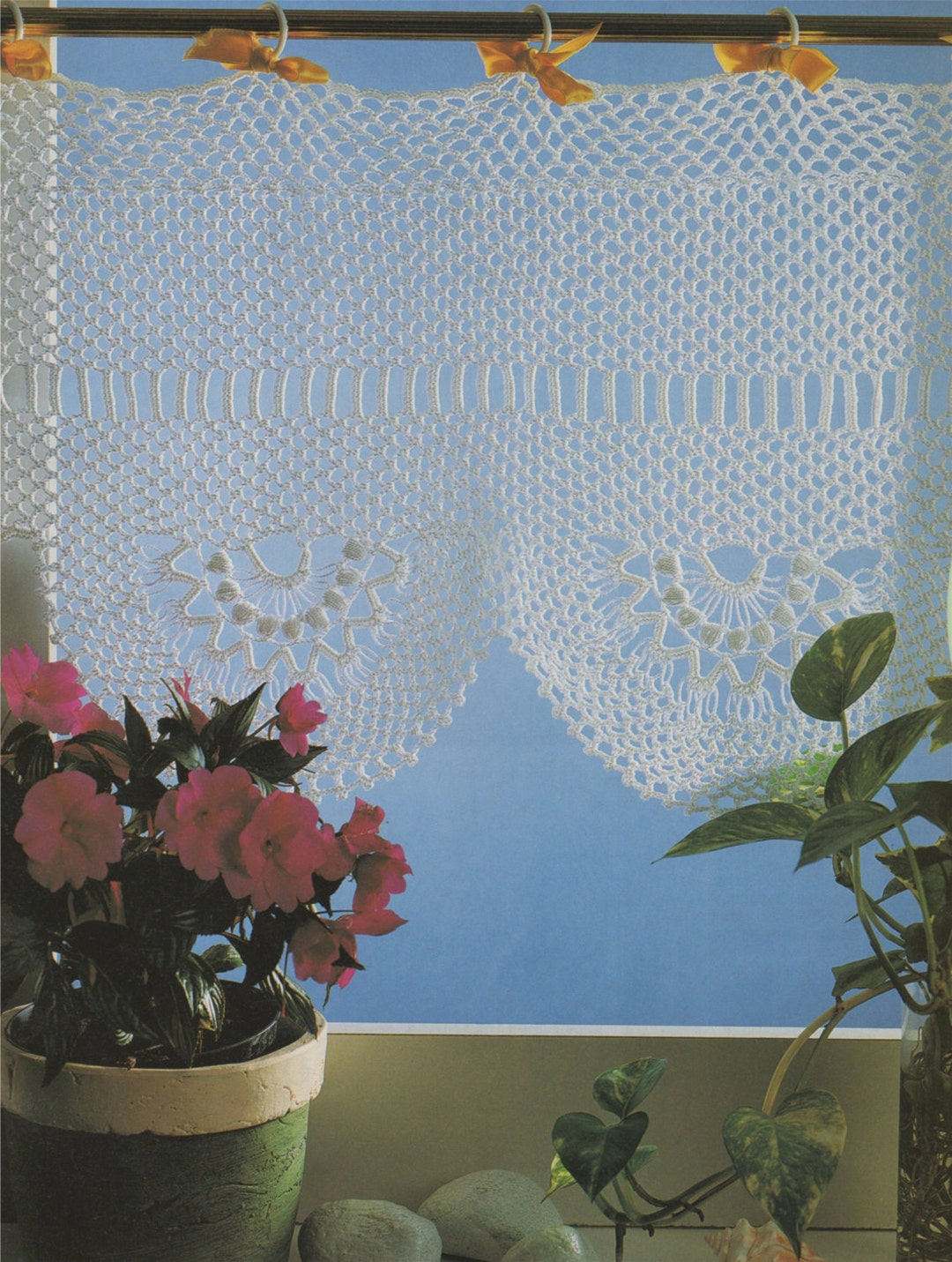 Half Net Curtain Crochet Pattern PDF Curtain Panel, Scallop Edge Window ...