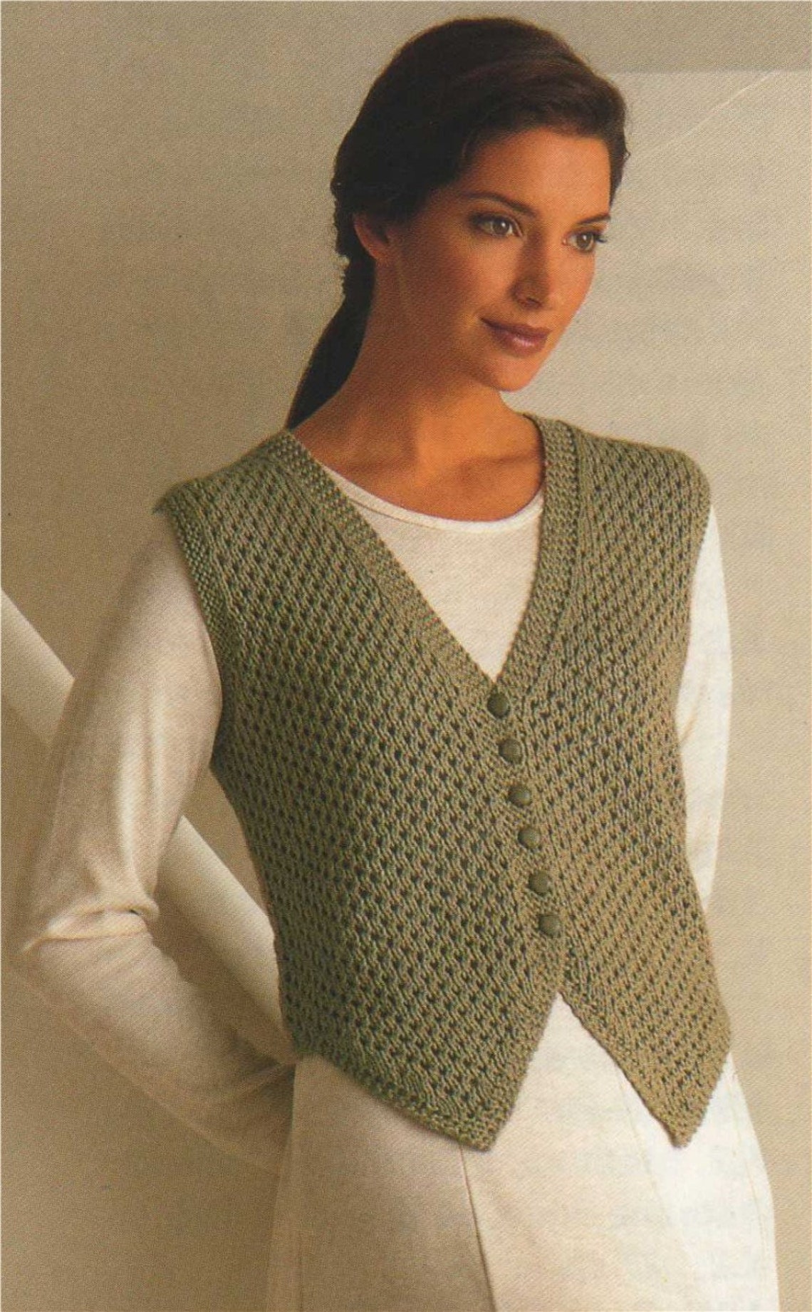 Womens Aran Cardigan and Waistcoat Knitting Pattern PDF Ladies 30 - 32 ...