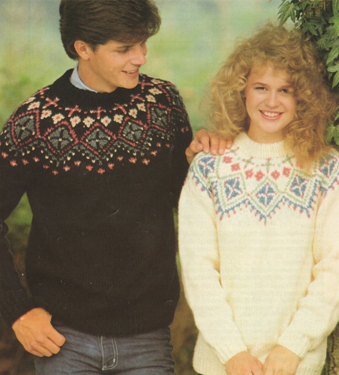 Fair Isle Yoke Sweater Knitting Pattern PDF Womens and Mens 32, 34, 36 ...