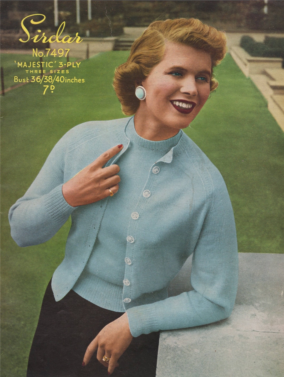 Womens Twin Set Knitting Pattern PDF Short Sleeved Jumper / Sweater and ...