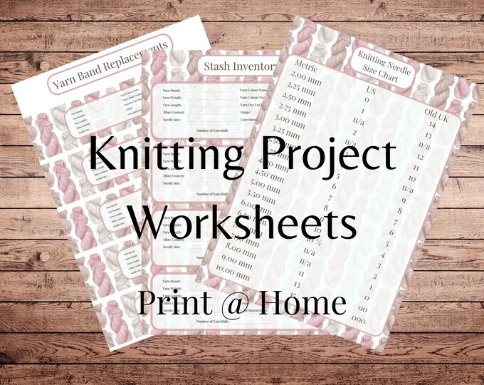 Printable Worksheets - PDF Knitting Patterns & Crochet Patterns