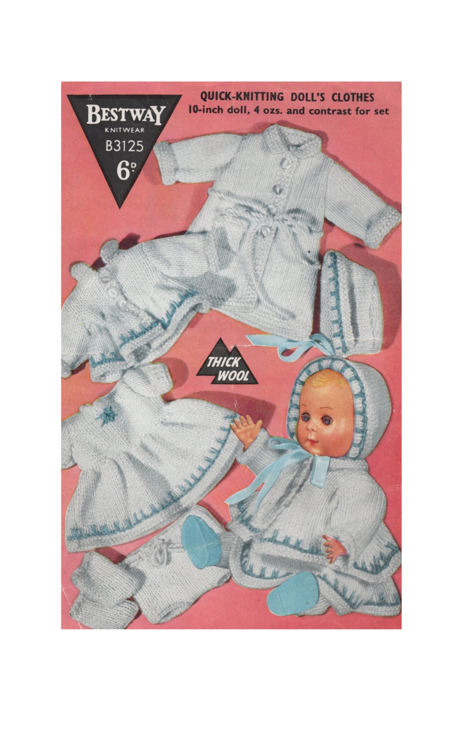 Dolls Clothes Knitting Pattern PDF for 10 Inch Baby Doll, Dolls ...