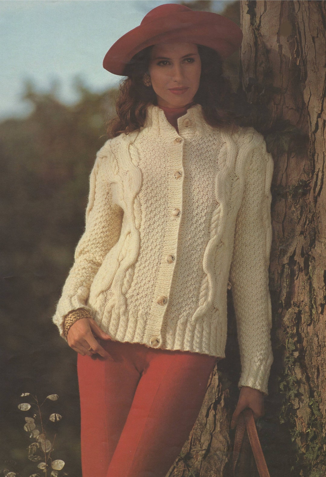 Womens Aran Jacket Knitting Pattern PDF Ladies 28, 30, 32, 34, 36, 38 ...