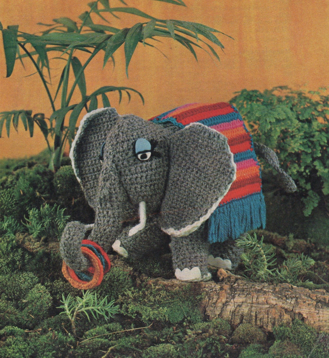 Toy Elephant Crochet Pattern PDF, 12 Inch High Elephant Mascot, Soft ...