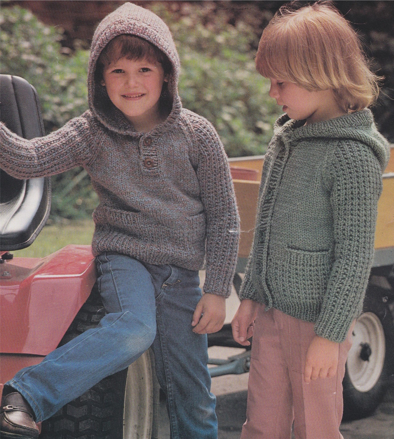 Childrens Hooded Sweater and Cardigan Knitting Pattern PDF for - Etsy ...