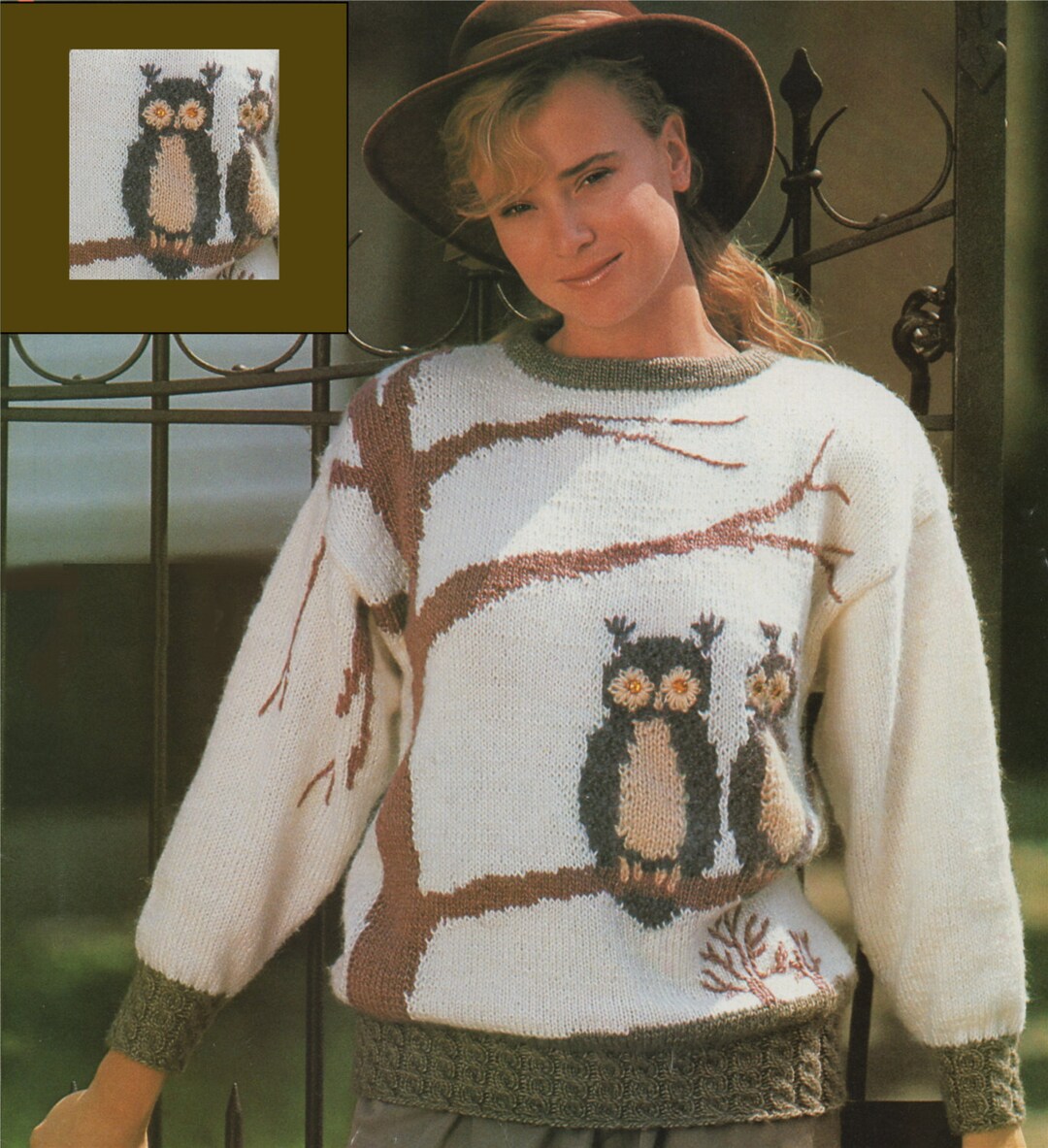 Womens Owl Sweater Knitting Pattern PDF Ladies 33 34, 36 38 & 39 41 ...