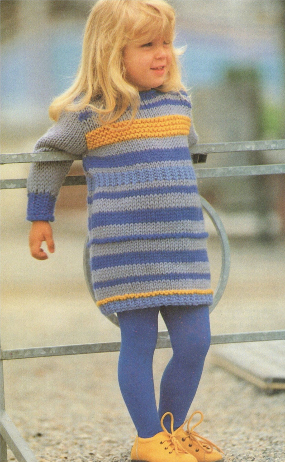 Sweater Dress Knitting Pattern PDF Girls 22 - 23, 24 - 25 and 26 - 27 ...