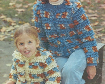 Girls Loopy Jacket Knitting Pattern PDF Childrens 20 27 Inch - Etsy