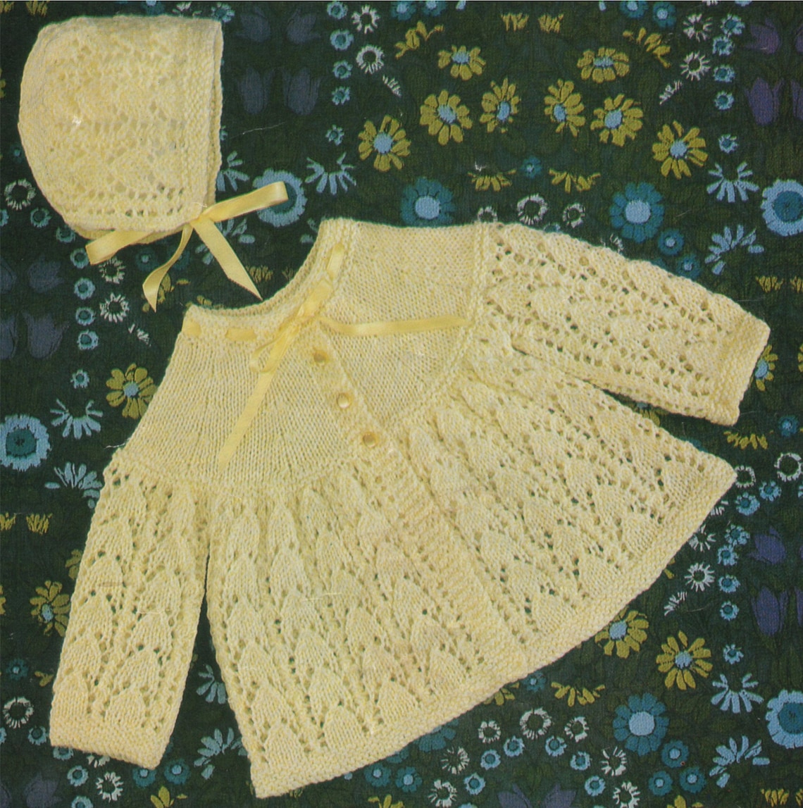 Babies Matinee Coat and Bonnet Knitting Pattern PDF Baby Girls - Etsy UK