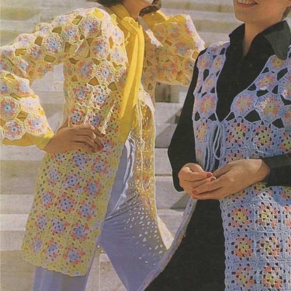 Granny Square Coat Dk - Etsy