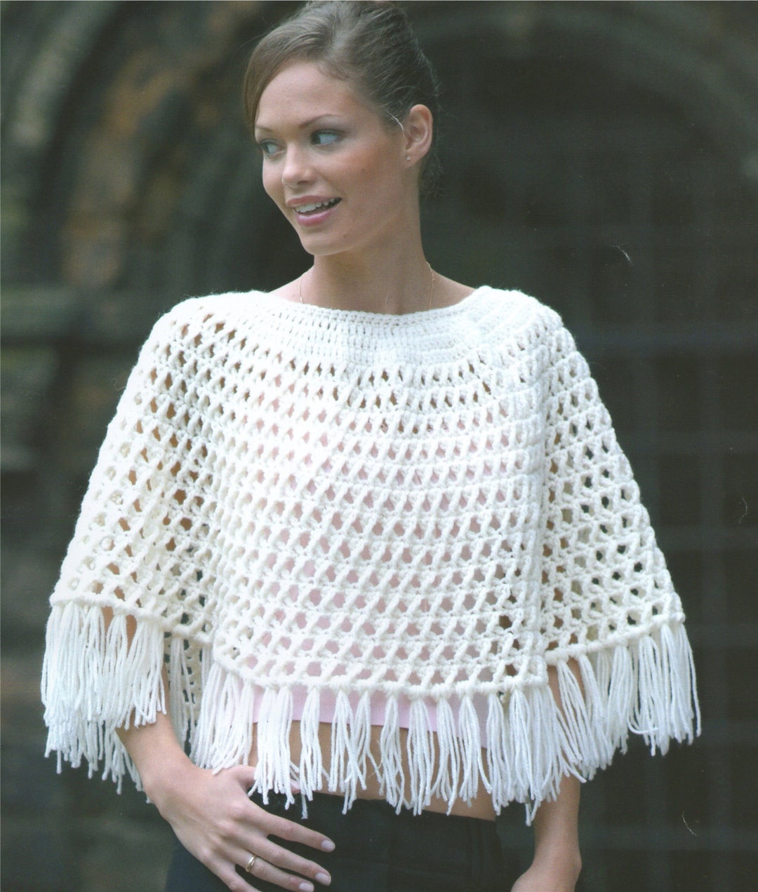 Printable Aran Poncho Crochet Pattern PDF Ladies Ponchette, Winter ...