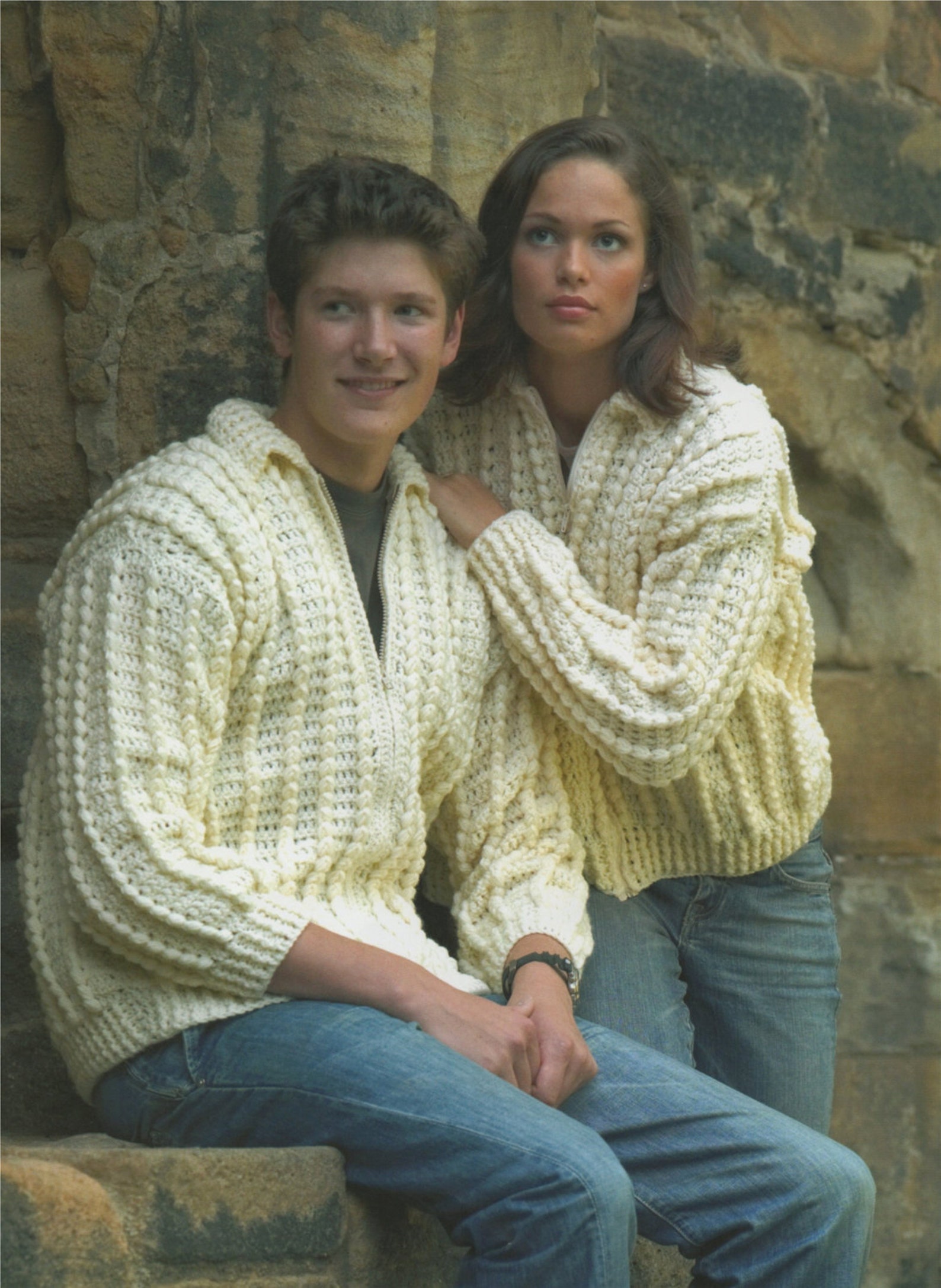 Aran Zip Cardigan Crochet Pattern PDF Womens and Mens 32 34 - Etsy UK