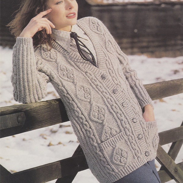 Plus Size Cable Knit Cardigan Pattern - Etsy